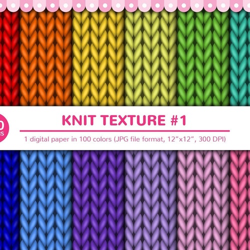 100 Colors Digital Papers: Knit Texture 1 Wool Jumper - Etsy