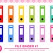 100 Colors Clip Art: File Binder, File Binder Clipart, Office, School ...