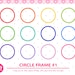 100 Colors Clip Art: Circle Frame, Planner Clipart, Printable Frame ...