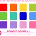 100 Colors Clip Art: Rounded Square, Square Clipart, Stickers, Rainbow ...