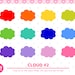 100 Colors Clip Art: Cloud #2, Clouds Clipart, Weather Clipart, Fluffy ...