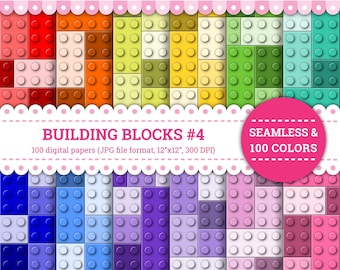Building Blocks Inspired Digital Paper Backgrounds - Etsy