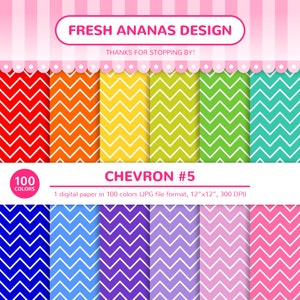 100 Colors Digital Papers: Chevron #5, Chevron Paper Pack, Chevron ...