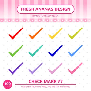 100 Colors Clip Art: Check Mark #7, Checklist Clipart, Agenda Clipart ...