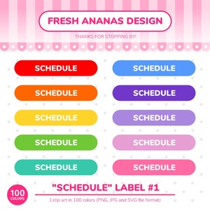 100 Colors Clip Art: Schedule Label 1 100 Colors Tracker - Etsy