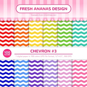 100 Colors Digital Papers: Chevron #3, Digital Chevron, Chevron Paper ...