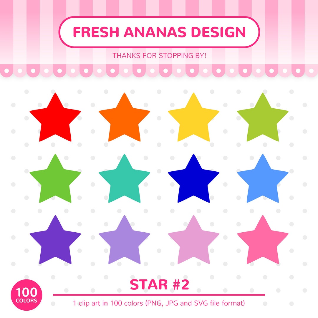 100 Colors Clip Art: Star 2, Star Clip Art, Star Clipart, Star SVG ...