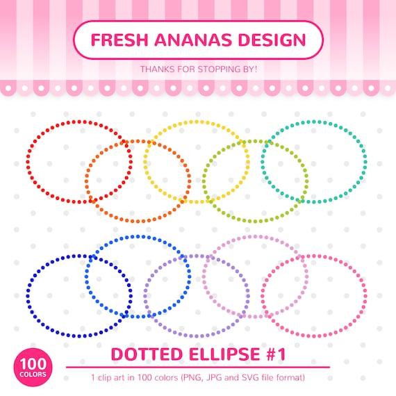 100 Colors Clip Art: Dotted Ellipse 1 Ellipse Clipart | Etsy