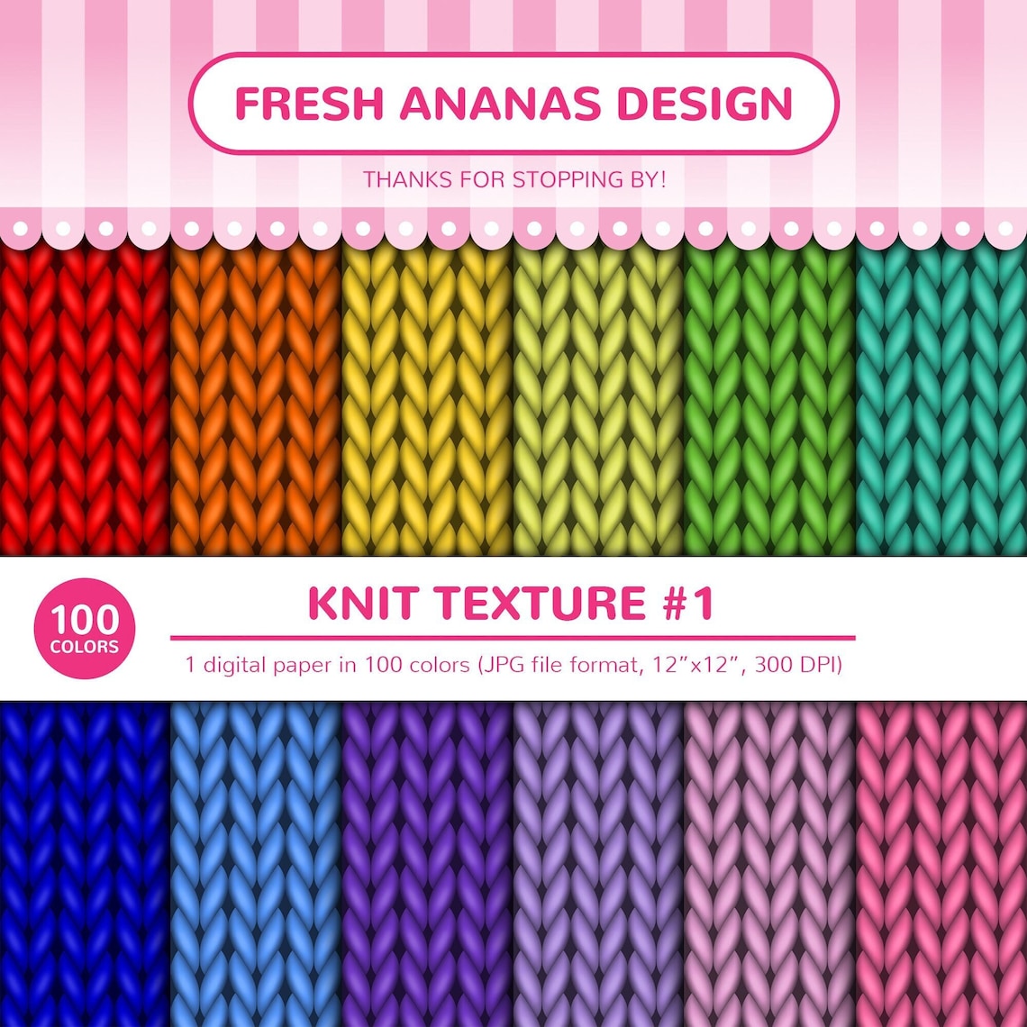100 Colors Digital Papers: Knit Texture 1 Wool Jumper - Etsy
