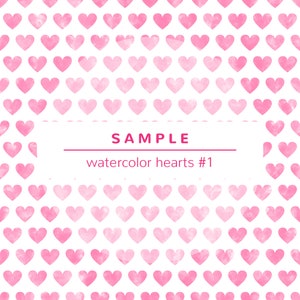 100 Colors Digital Papers: Watercolor Hearts #1, Heart, Aquarelle ...