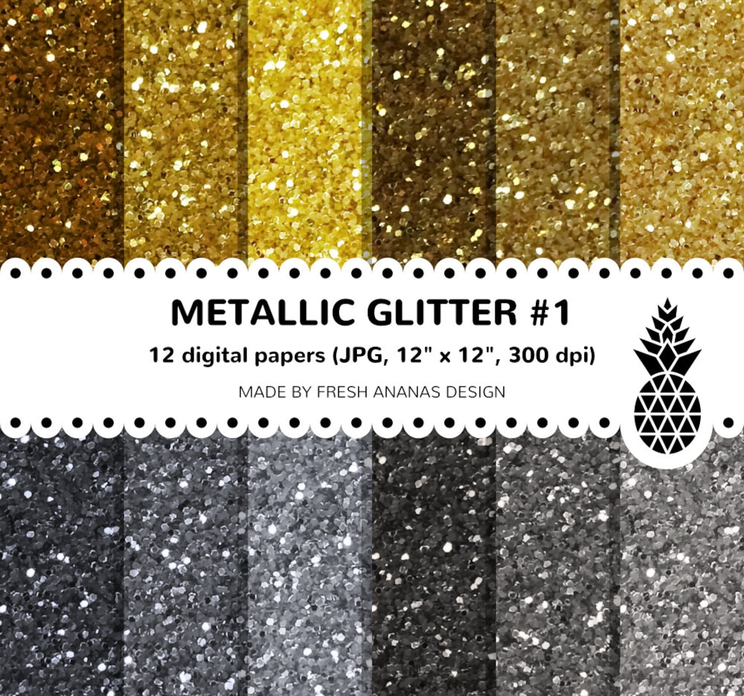 Glitter Digital Papers, Glitter Backgrounds, Metallic Glitter, Gold ...