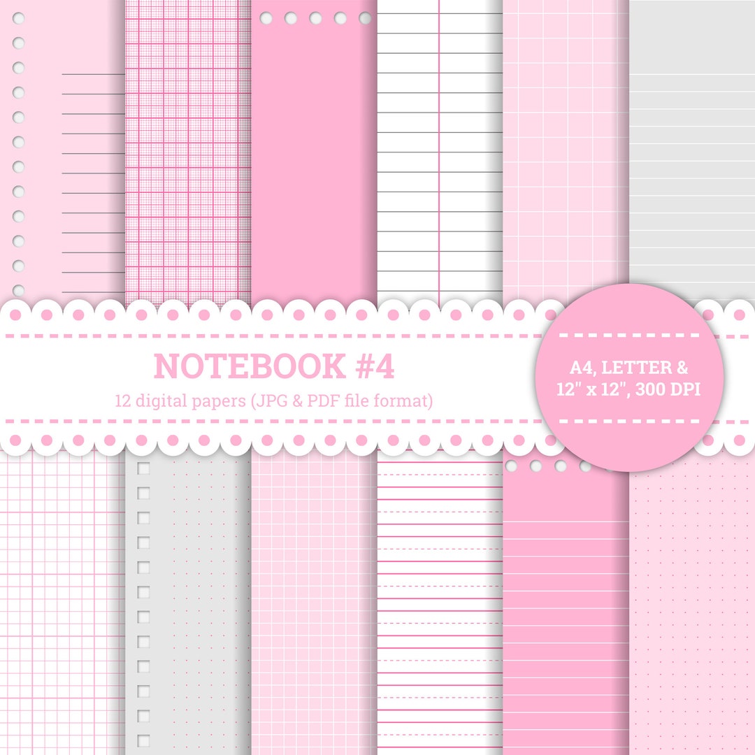 Notebook #4, Paper, Lined, Graph, Squared, Dotted, Grid, 12'' X 12 ...