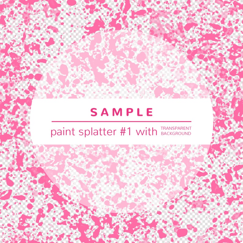100 Colors Digital Papers: Paint Splatter 1 With Transparent - Etsy