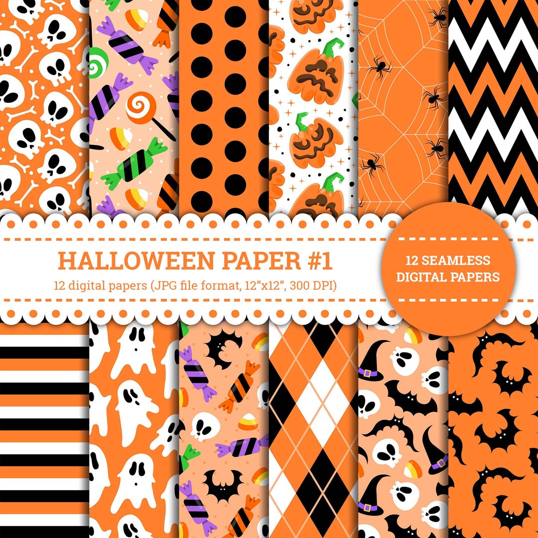 Halloween Paper #1, Candy, Bat, Ghost, Which Hat, Skull, Pumpkin ...