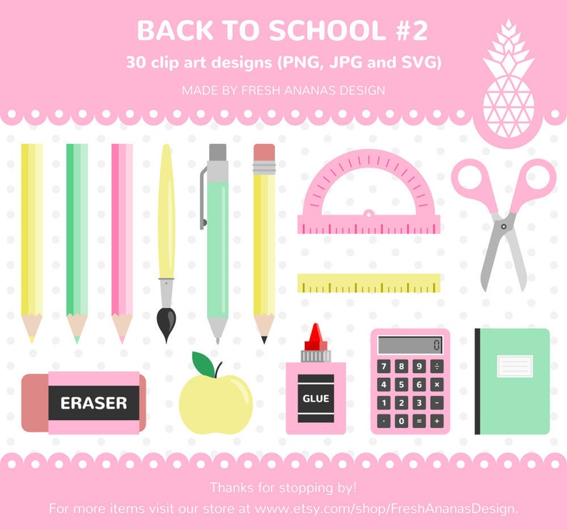 School Clipart Back to School Clip Art Teacher School | Etsy