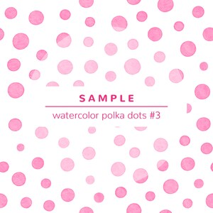 100 Colors Digital Papers: Watercolor Polka Dots #3, Aquarelle, Gouache ...