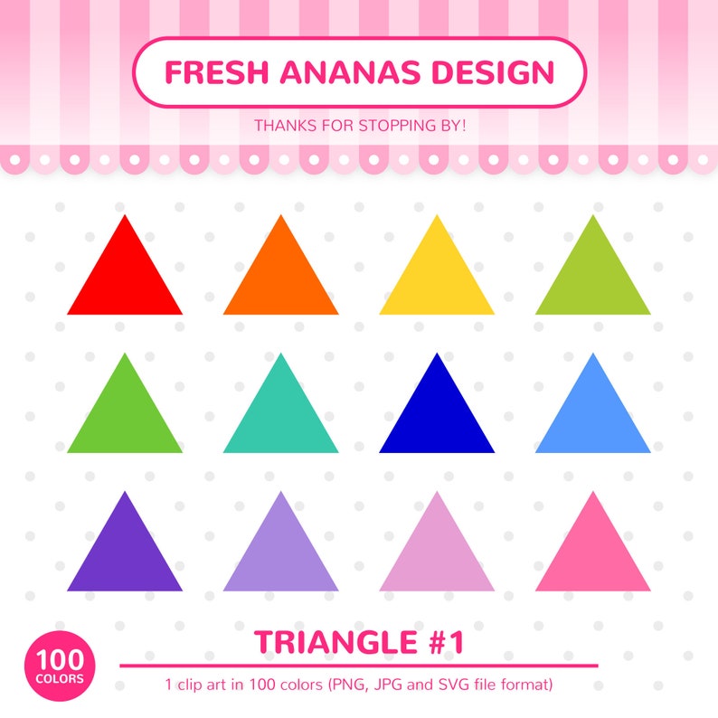 100 Colors Clip Art: Triangle Triangle Clipart Clipart | Etsy