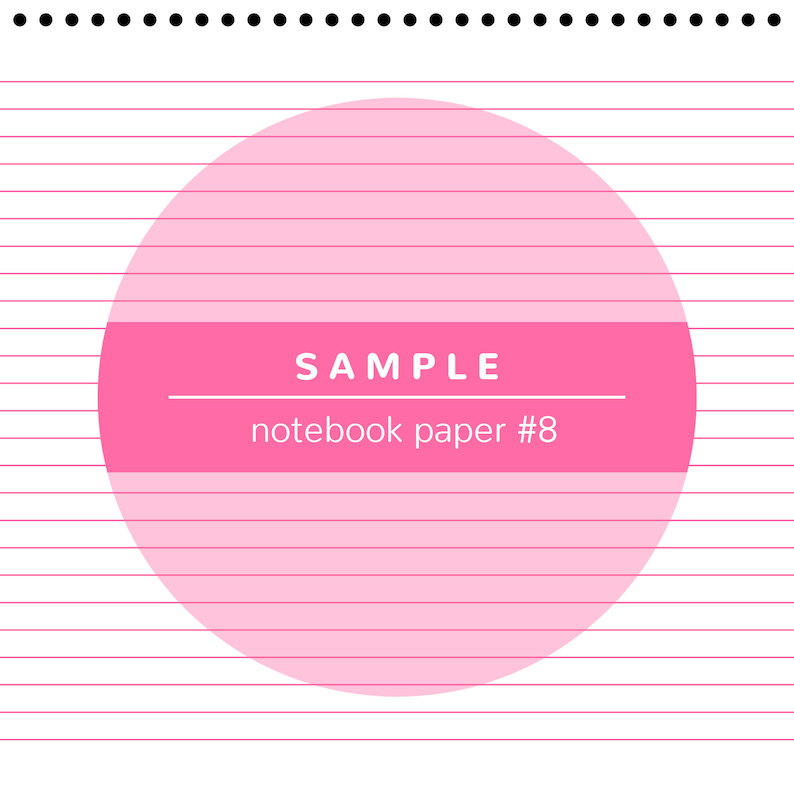 100 Colors Digital Papers: Notebook Paper #8, Lined, Ruled, Feint ...