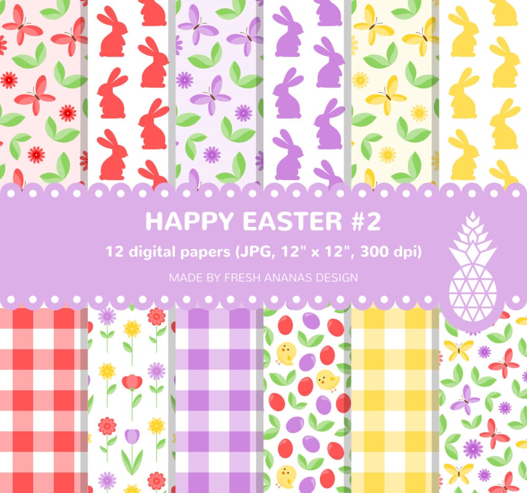 Easter Paper, Spring Pattern, Spring Background, Floral Digital Paper ...