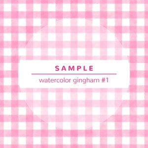 100 Colors Digital Papers: Watercolor Gingham #1, Aquarelle, Gouache ...