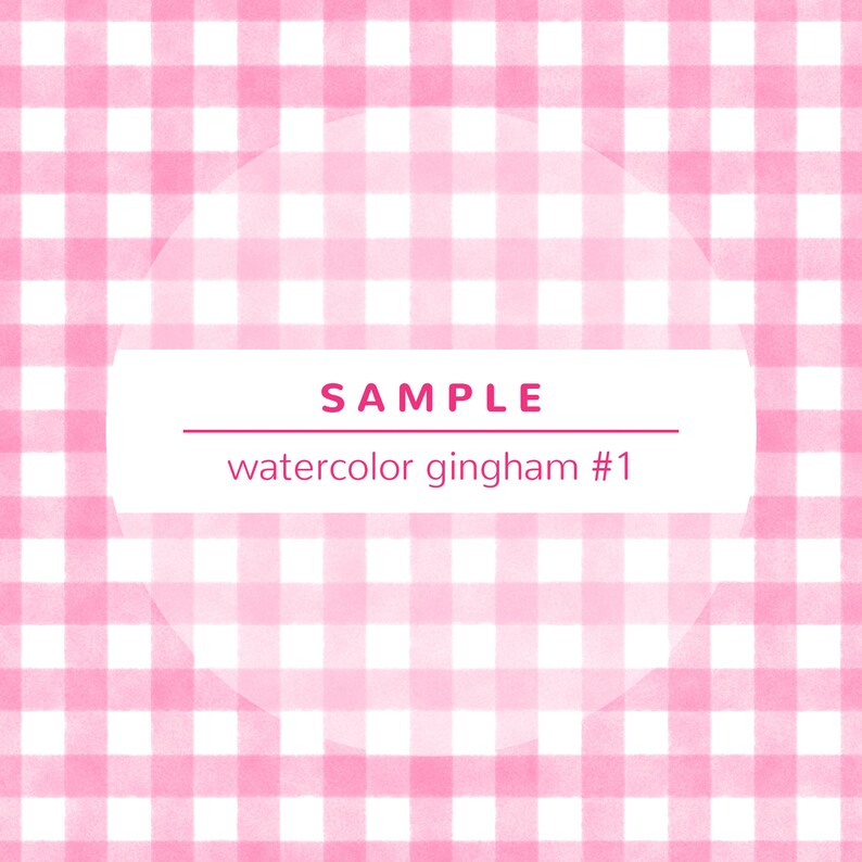 100 Colors Digital Papers: Watercolor Gingham #1, Aquarelle, Gouache ...