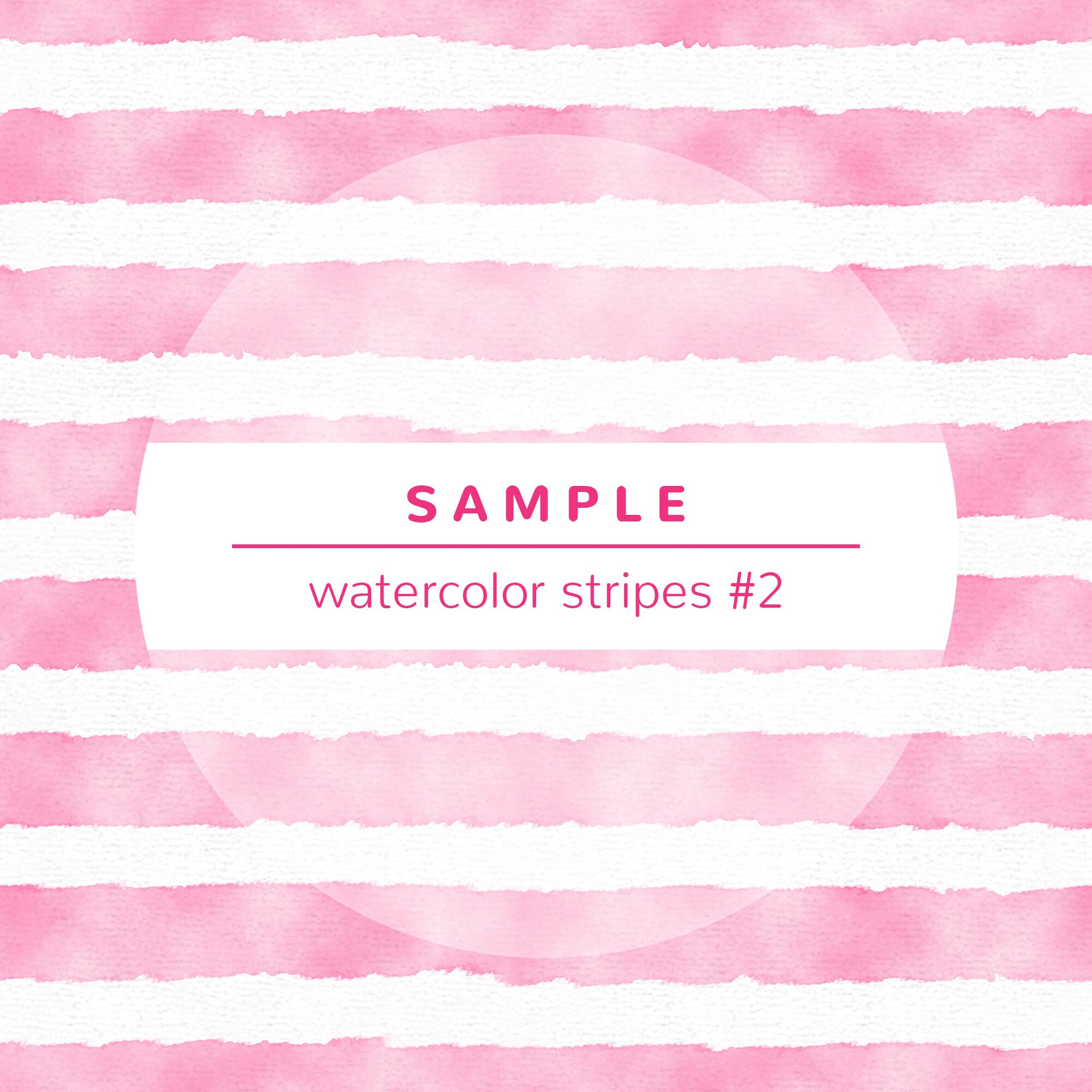 100 Colors Digital Papers: Watercolor Stripes #2, Aquarelle, Gouache ...