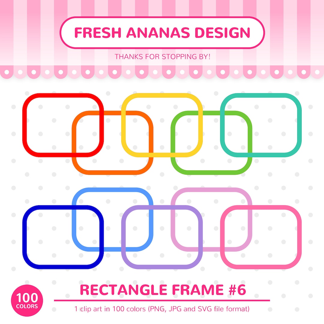 Imágenes prediseñadas de 100 colores: marco rectangular 6, marcos de ...