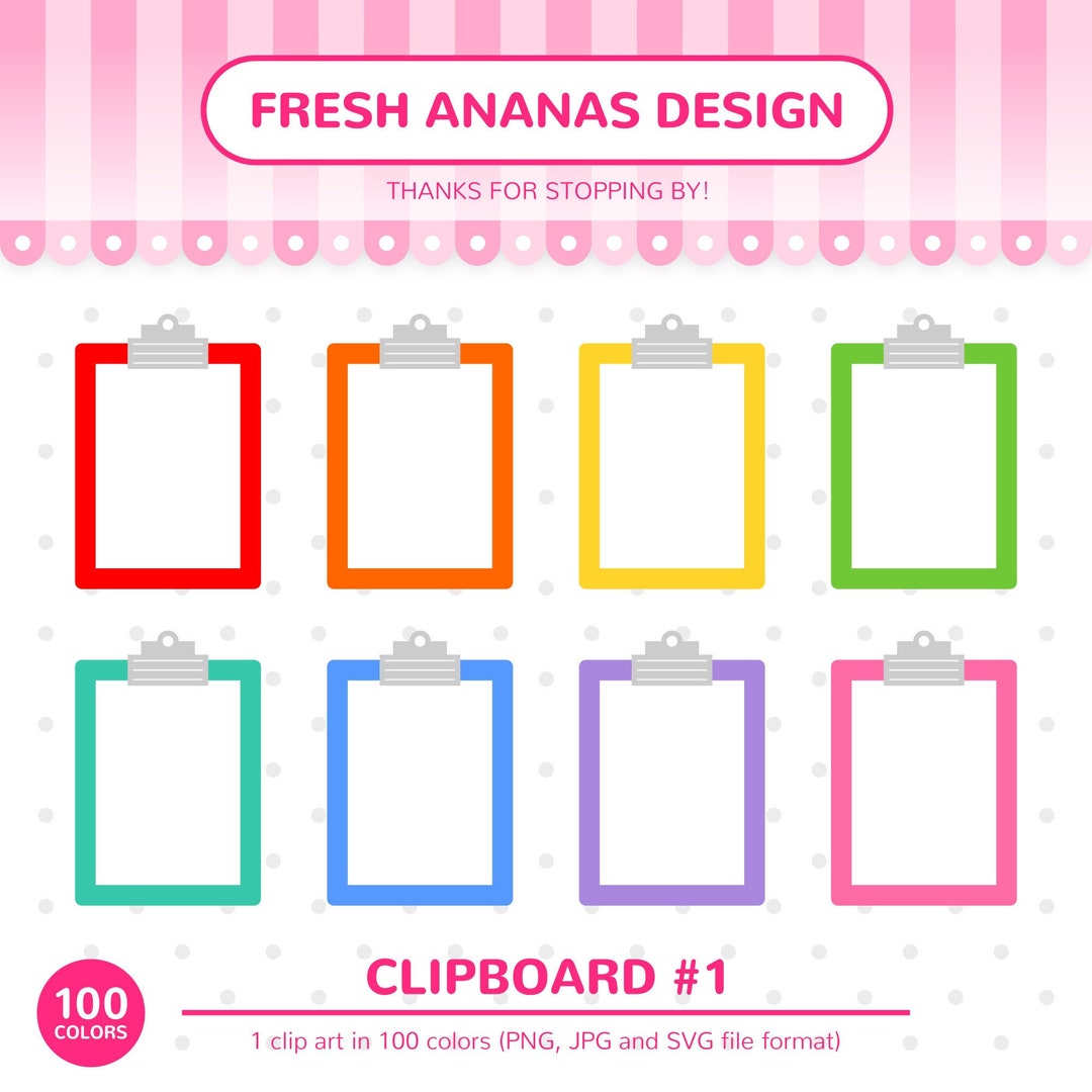 100 Colors Clip Art: Clipboard, Clipboard Clip Art, School Clipart ...