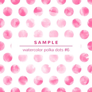 100 Colors Digital Papers: Watercolor Polka Dots #6, Aquarelle, Gouache ...