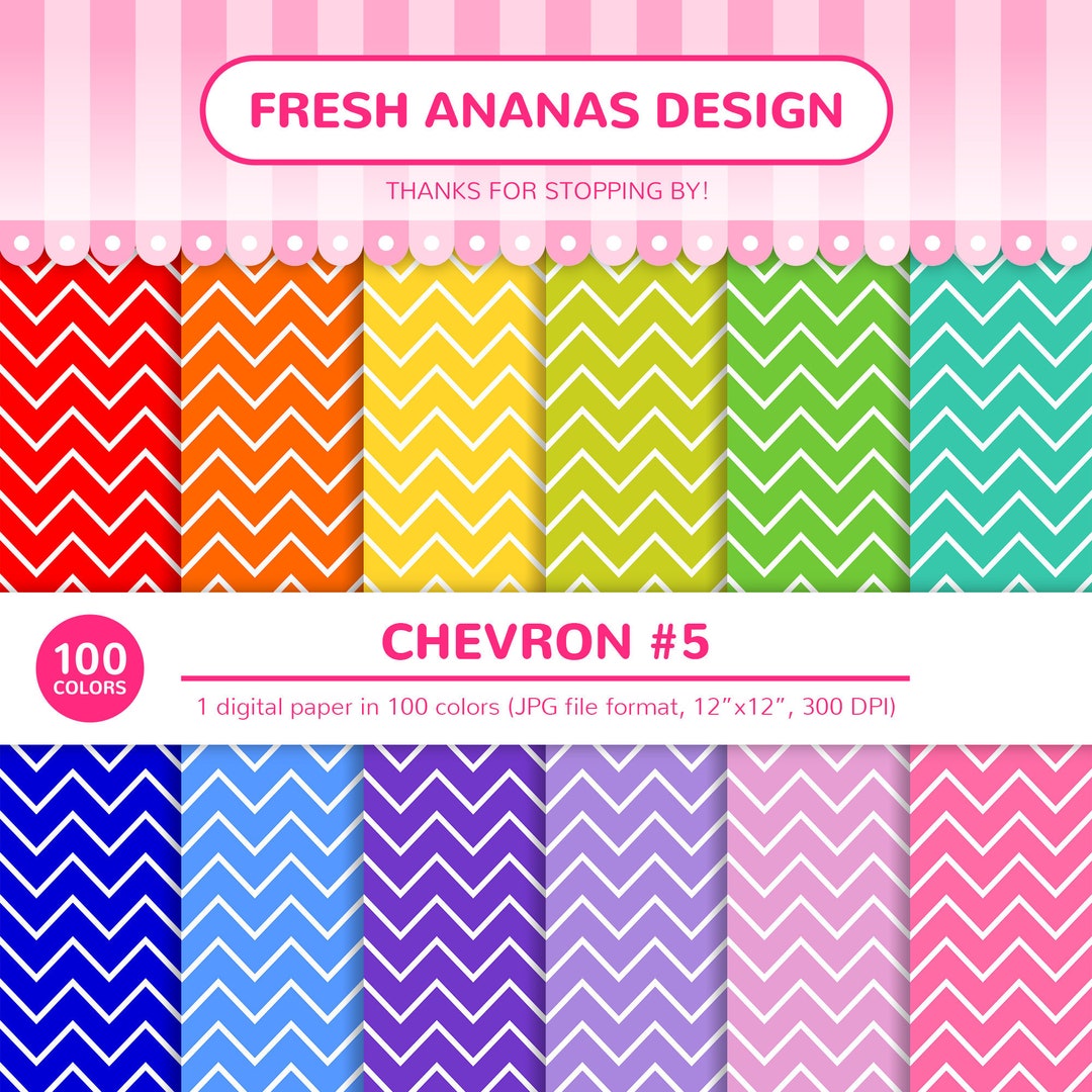 100 Colors Digital Papers: Chevron #5, Chevron Paper Pack, Chevron ...