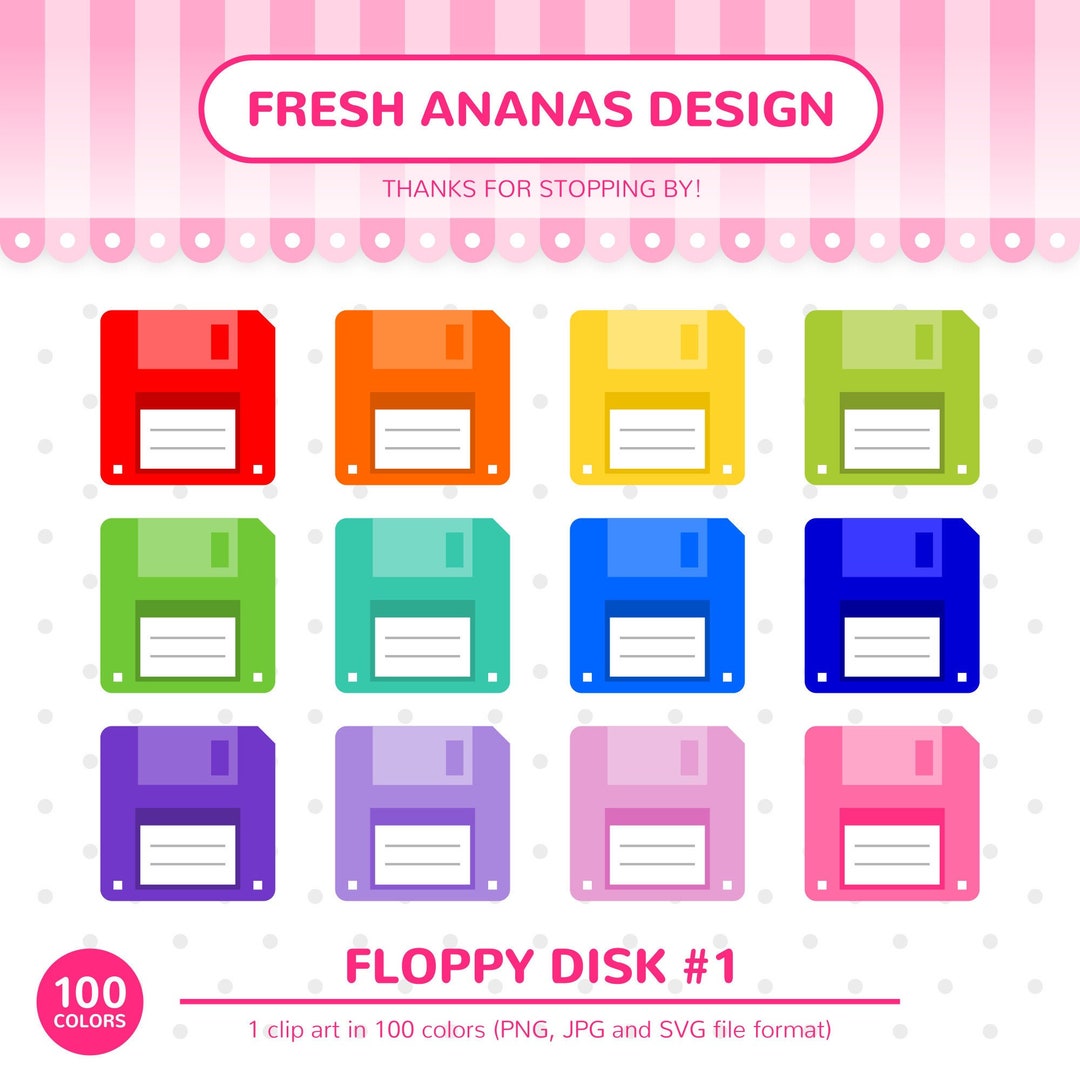 100 Colors Clip Art: Floppy Disk, Floppy Disk Clipart, Floppy Disk SVG ...