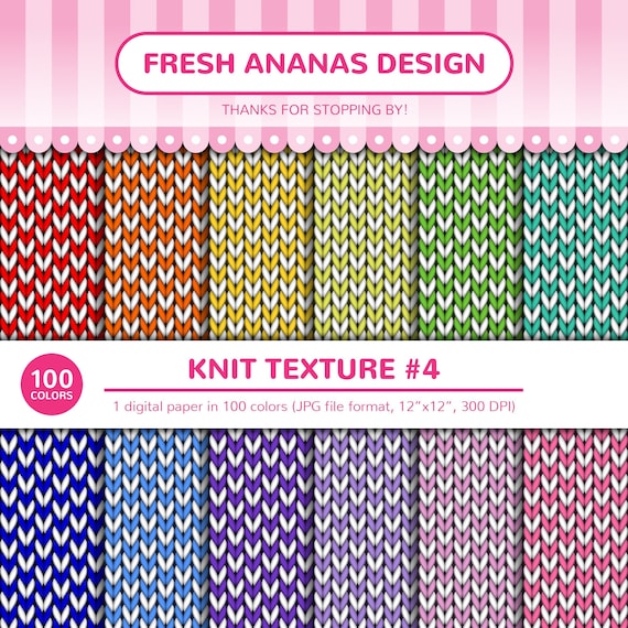100 Colors Digital Papers: Knit Texture 4 Wool Jumper | Etsy