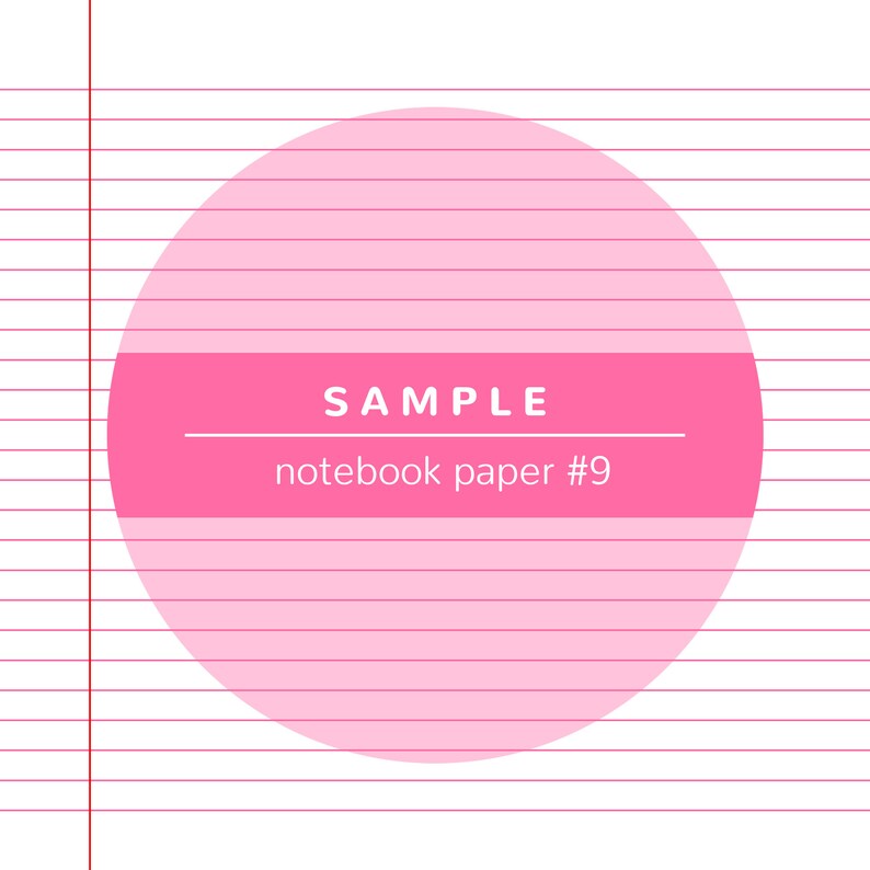 100 Colors Digital Papers: Notebook Paper #9, Lined, Ruled, Feint ...