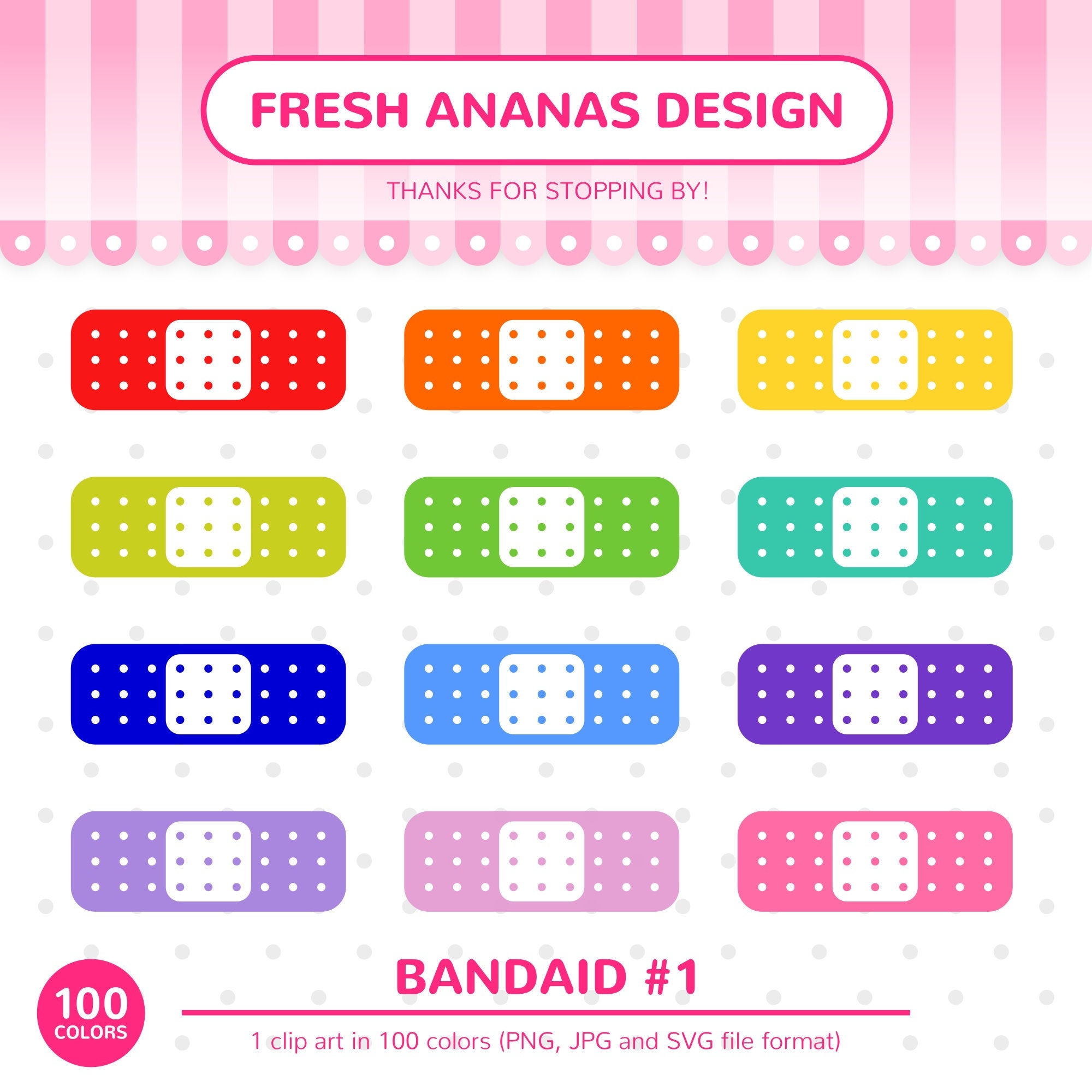 Colorful Band Aid Clip Art