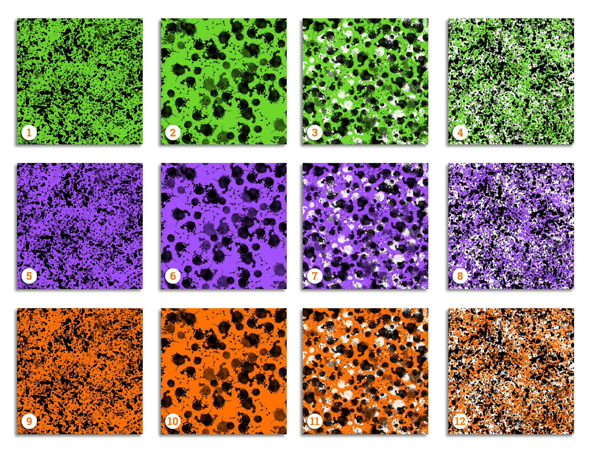 Halloween Splatter #4, Splash, Splats, Stain, Purple, Violet, Green ...