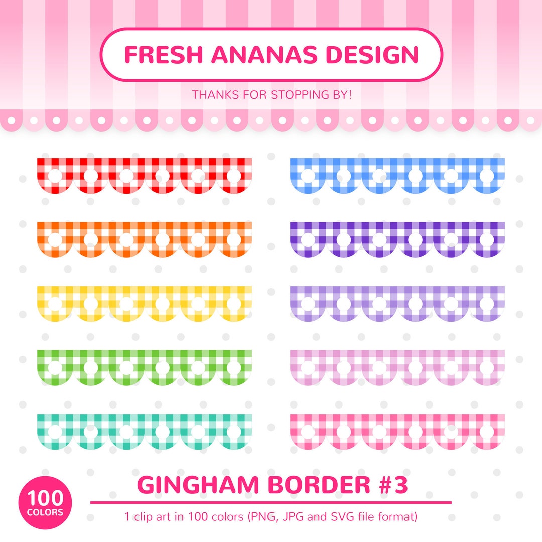 Gingham Border 3, Digital, Border, Easter, Gingham, Scalloped, Red ...