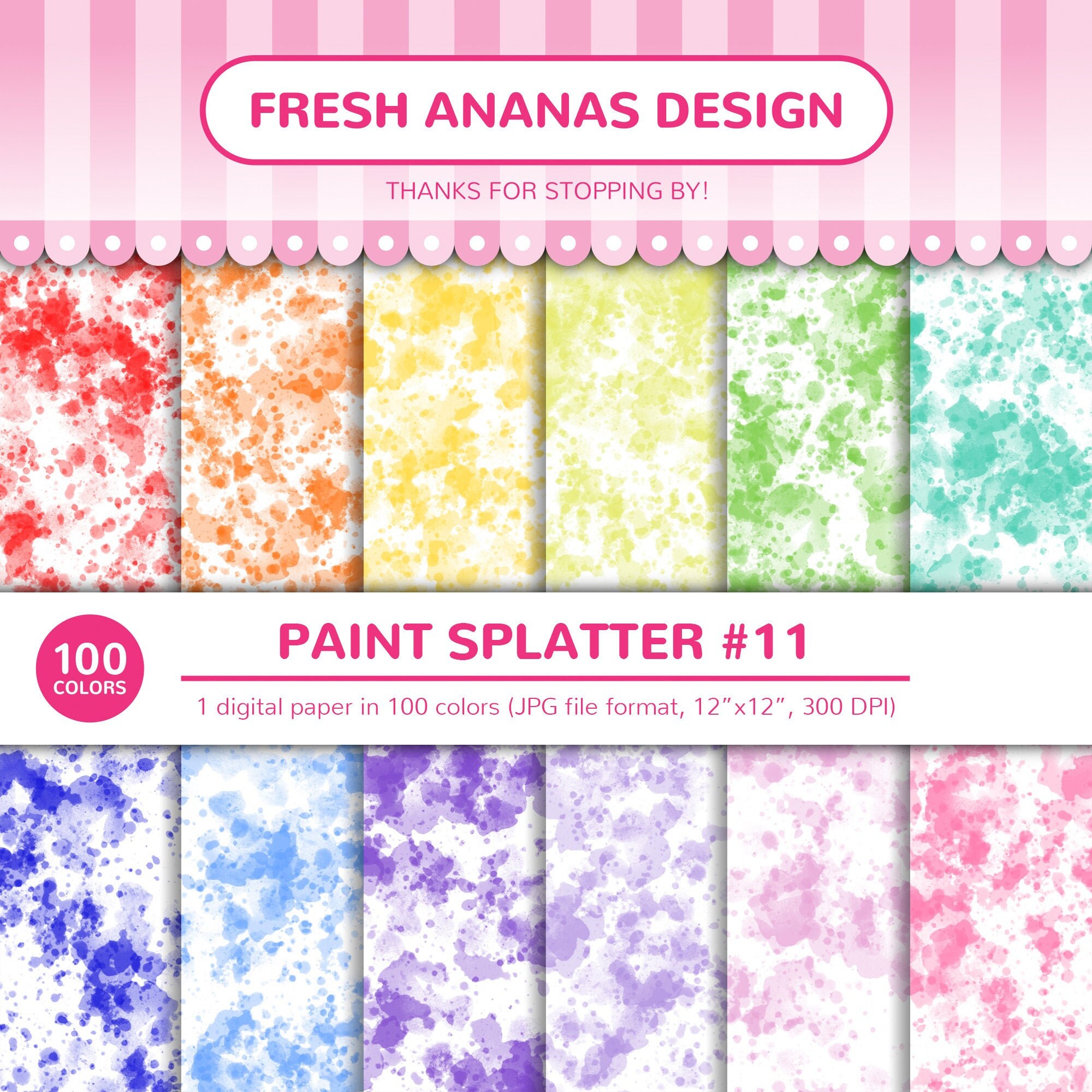 100 Colors Digital Papers: Paint Splatter 11 Paint Splash | Etsy