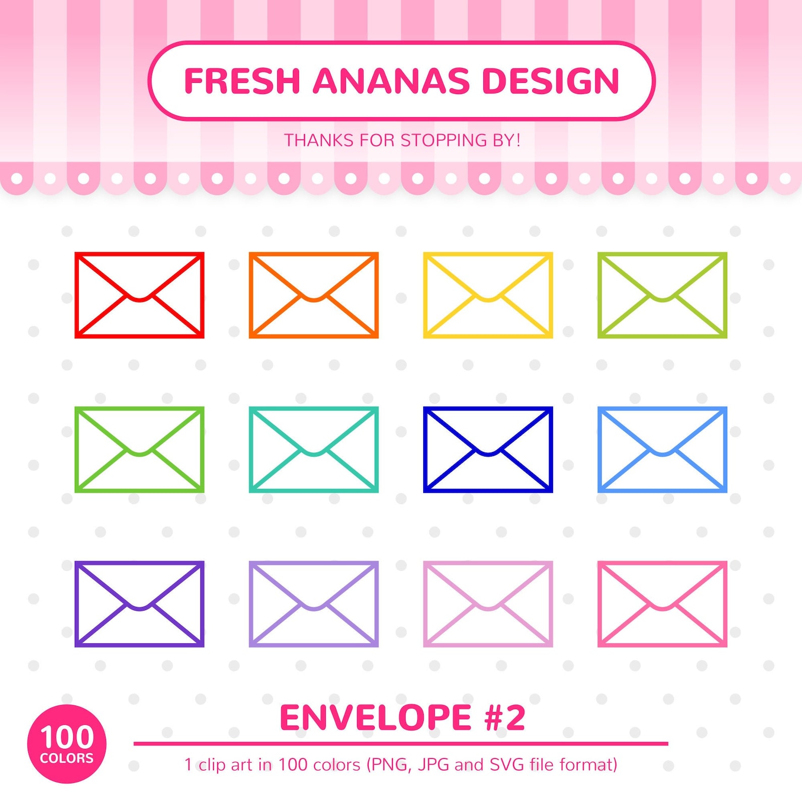 100 Colors Clip Art: Envelope 2 Mail Mail Clipart Envelope - Etsy
