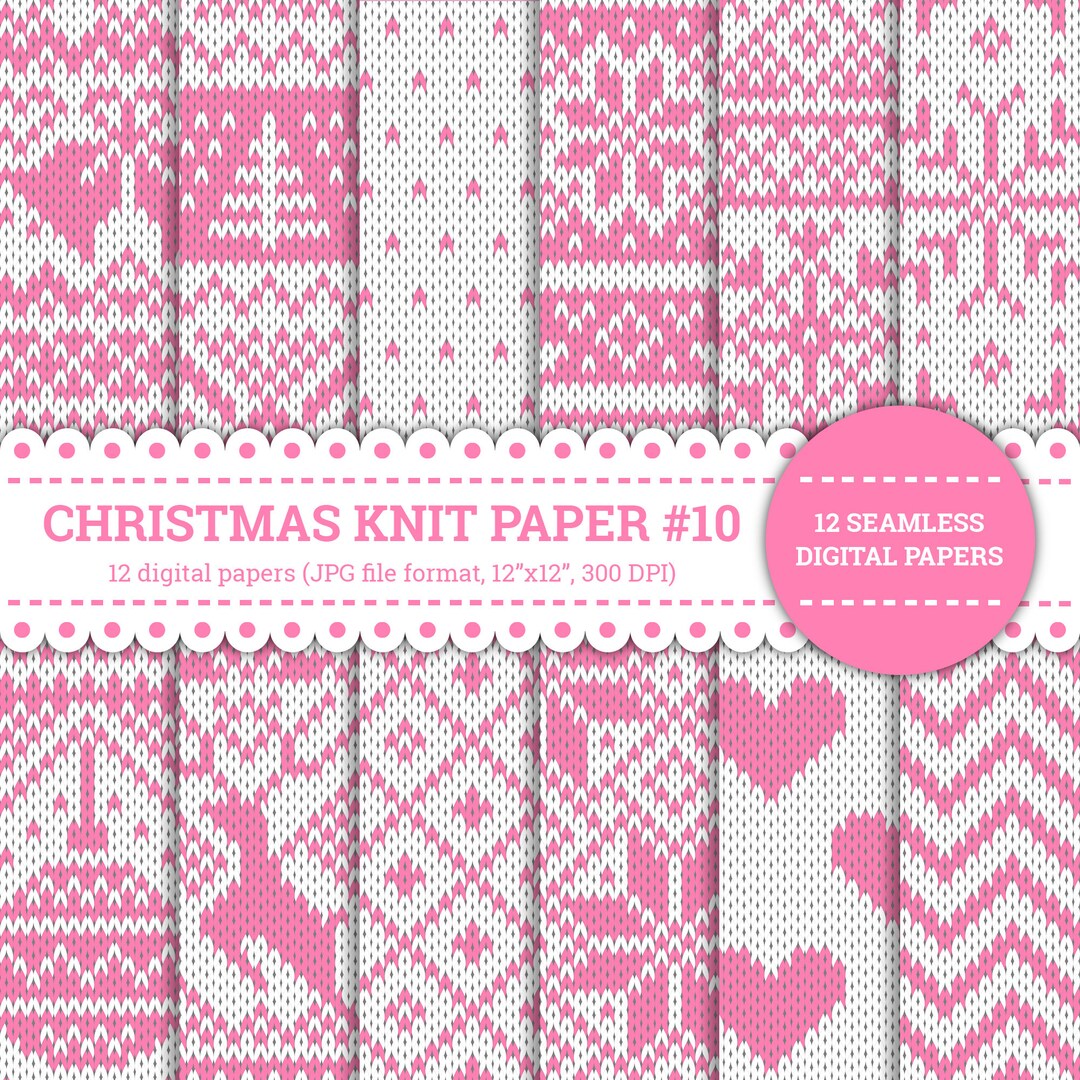 Christmas Knit Paper #10, Sweater, Winter, Star, Reindeer, Snowflake ...