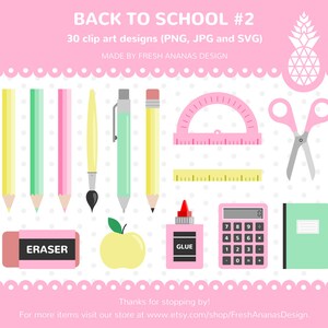 Small Combo: Back to School #2, School Digital Paper + Back to School ...