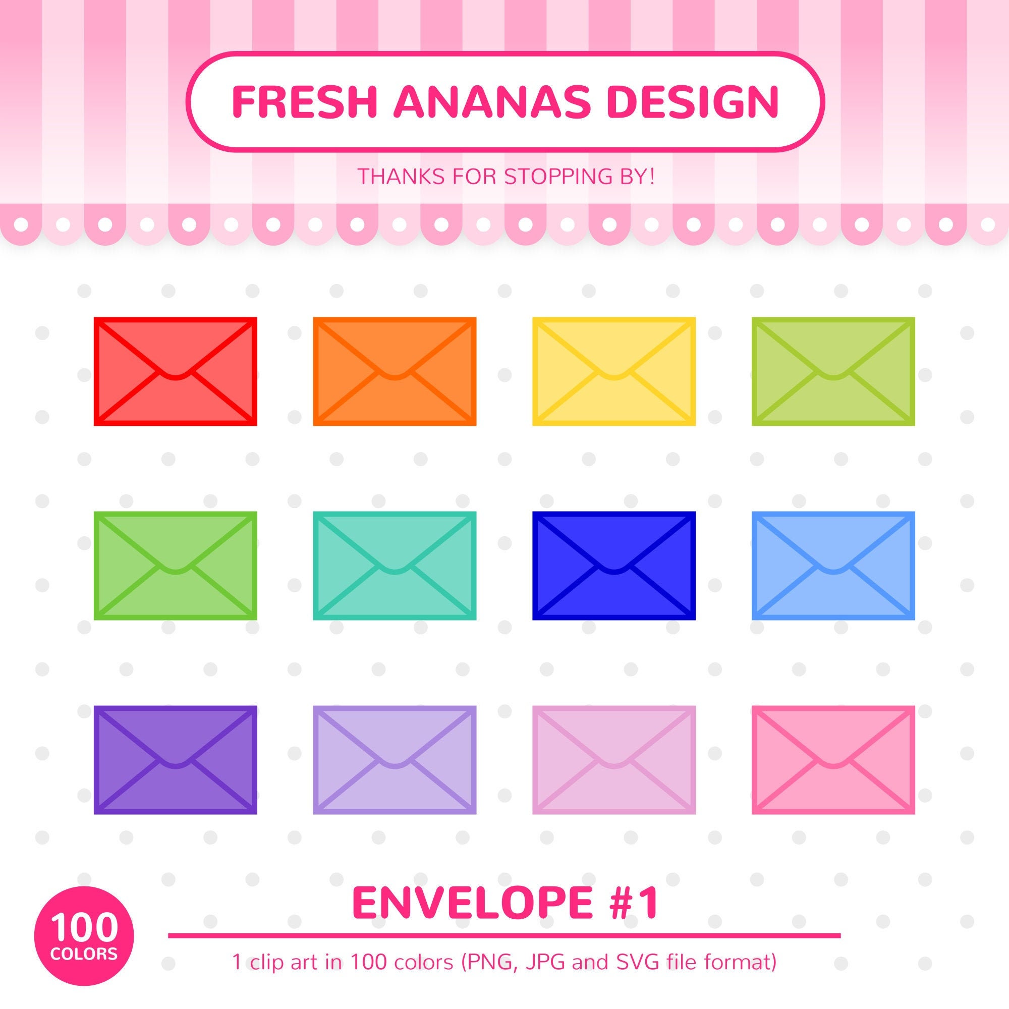 100 Colors Clip Art: Envelope 1 Mail Clip Art Envelope SVG - Etsy