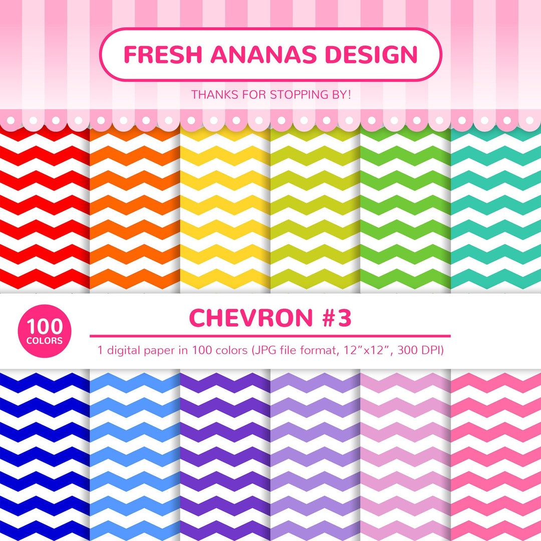 100 Colors Digital Papers: Chevron #3, Digital Chevron, Chevron Paper ...