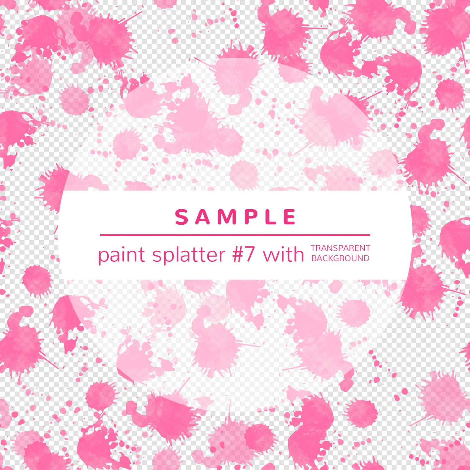 100 Colors Digital Papers: Paint Splatter 7 With Transparent - Etsy