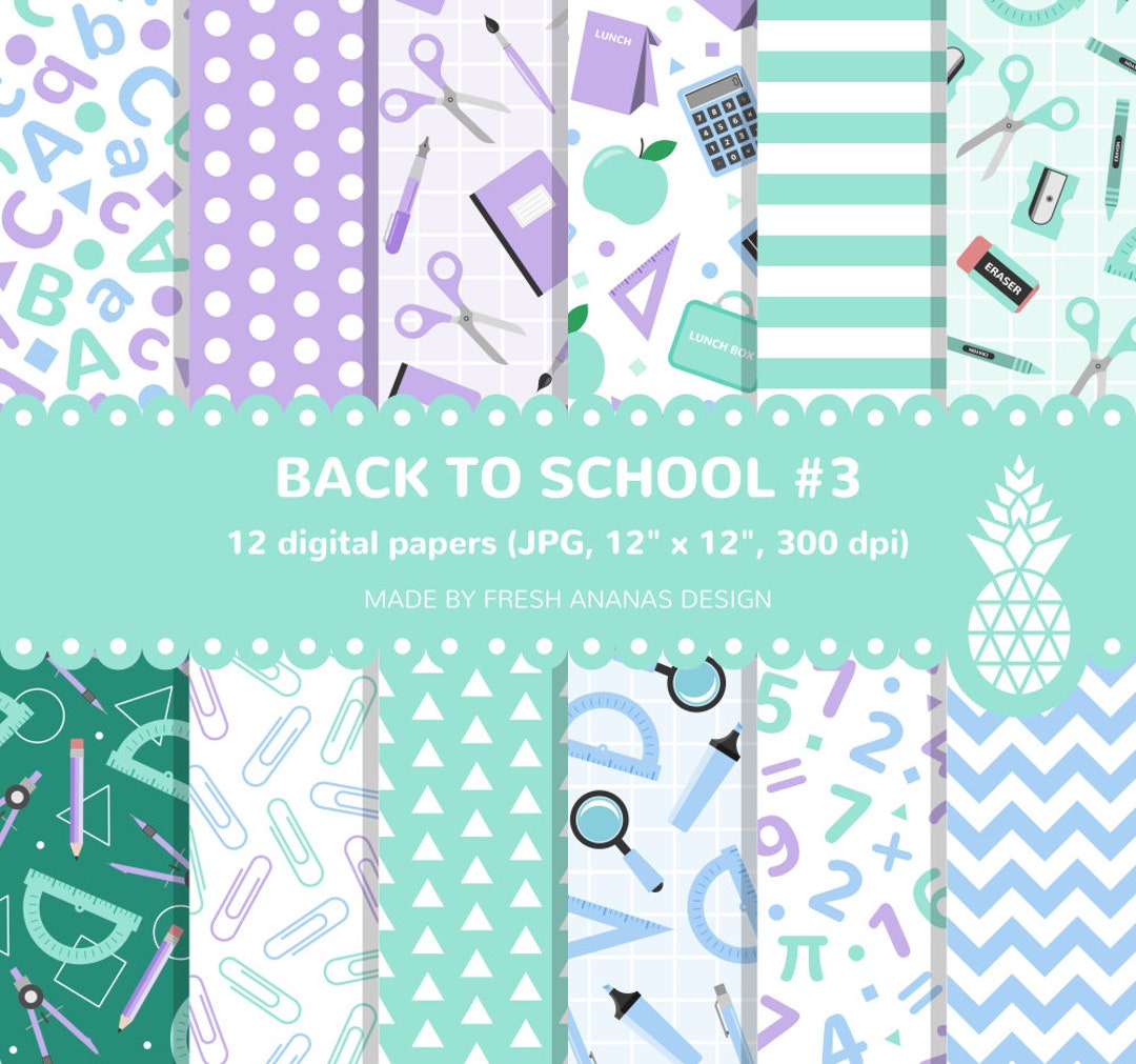 Back to School Paper Pack, School Background, School Supplies, Teacher ...