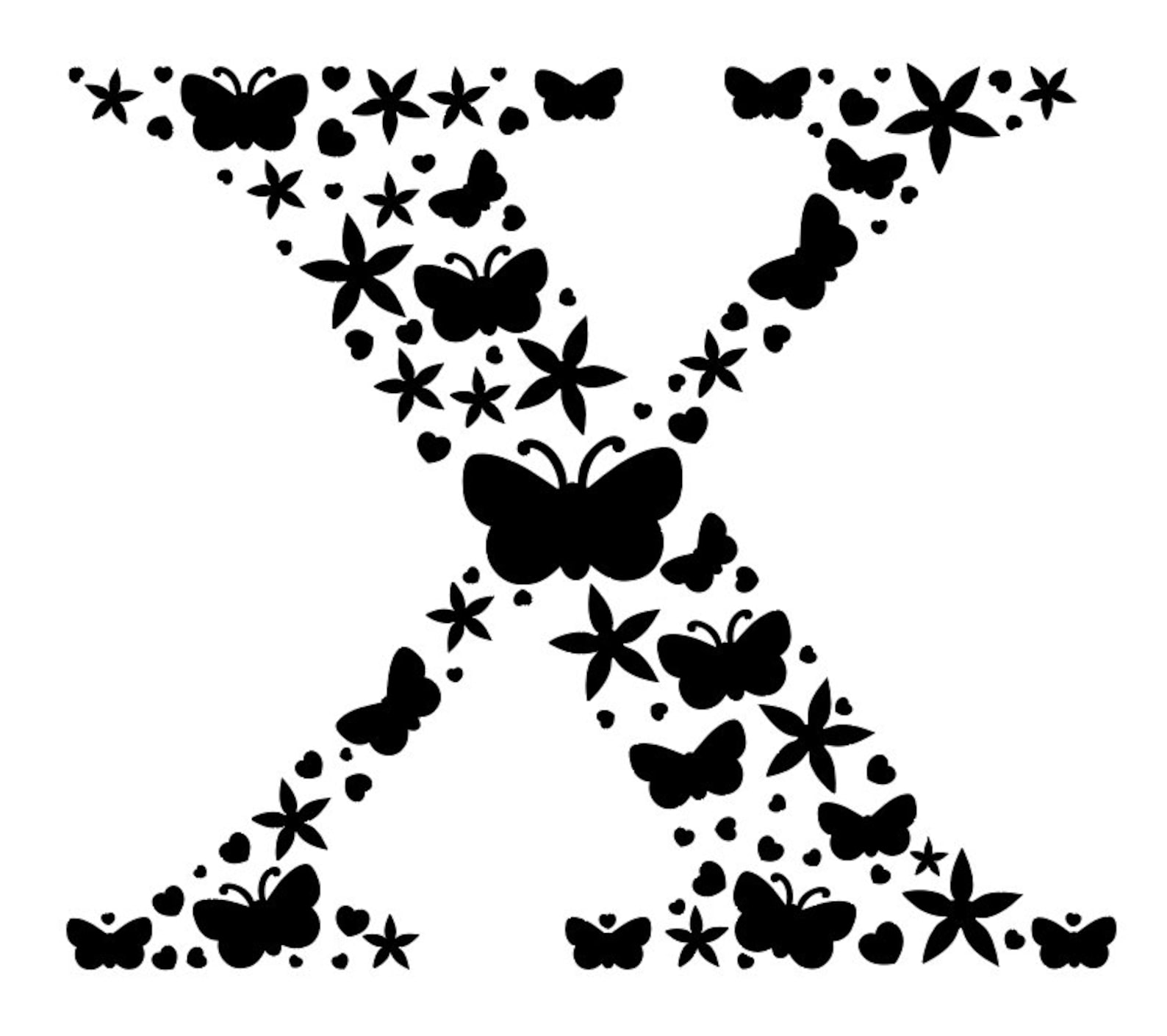 Letter X Cut File, Monogram X SVG, Initial X, Svg File, Dxf, Png, Pdf ...