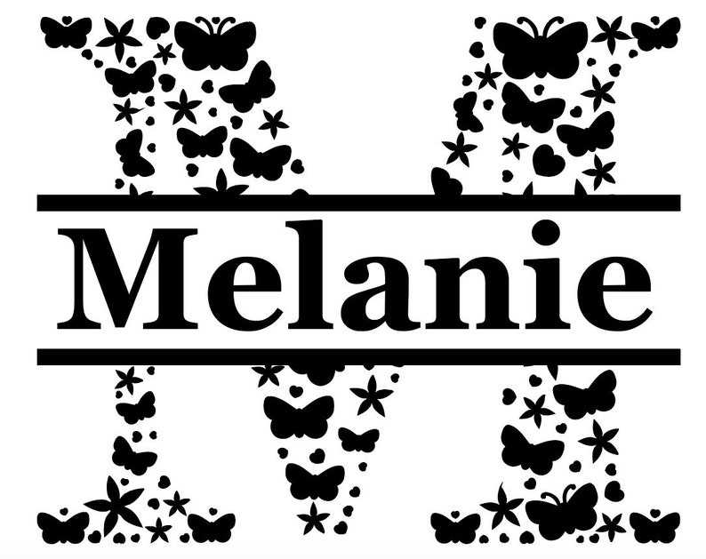 Initial M Split Letter M Svg Knockout Letter M Split - Etsy