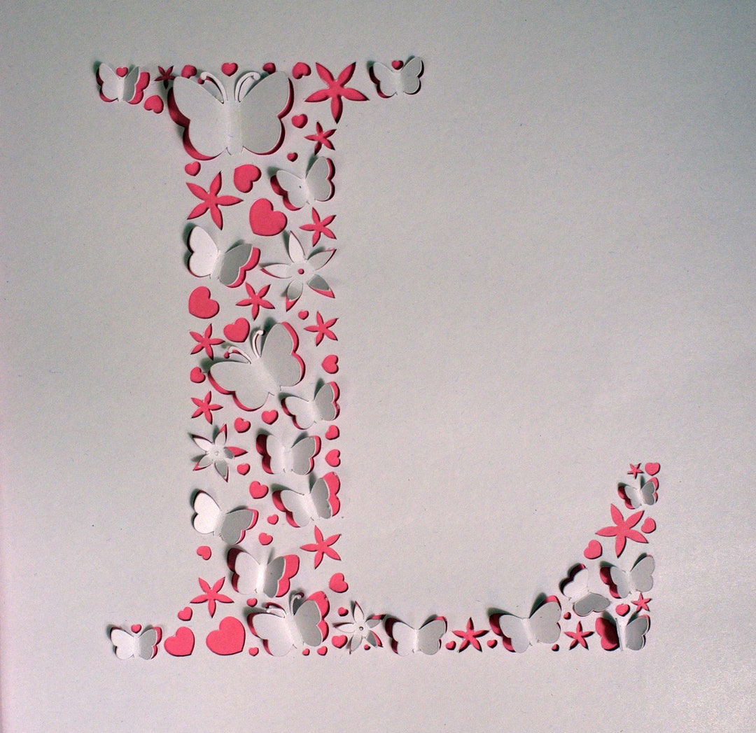 Initial L Cut File,letter L Cut File,papercut,svg,dxf,png,pdf,eps ...