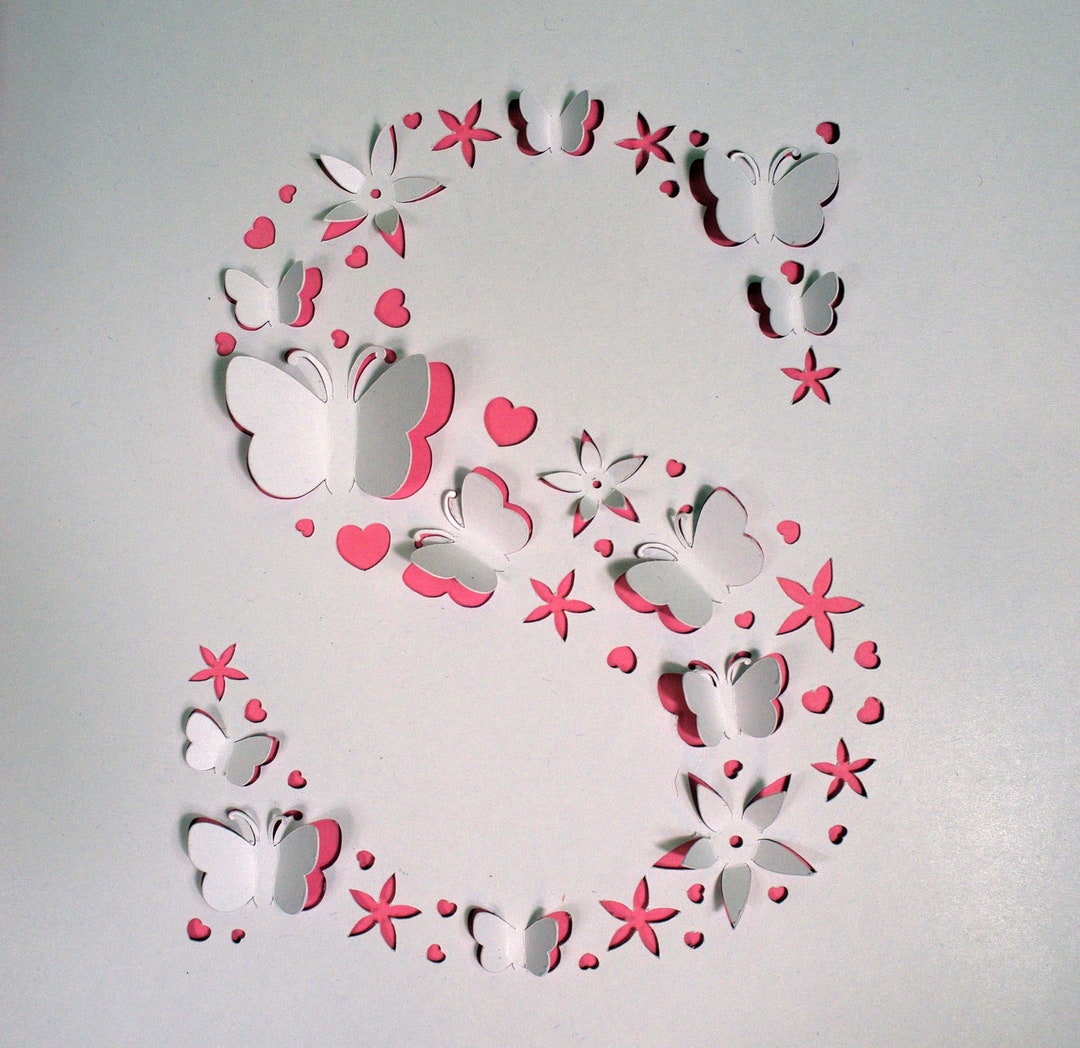 Initial S Cut File,letter S Cut File,papercut File,svg,dxf,png,pdf,eps ...