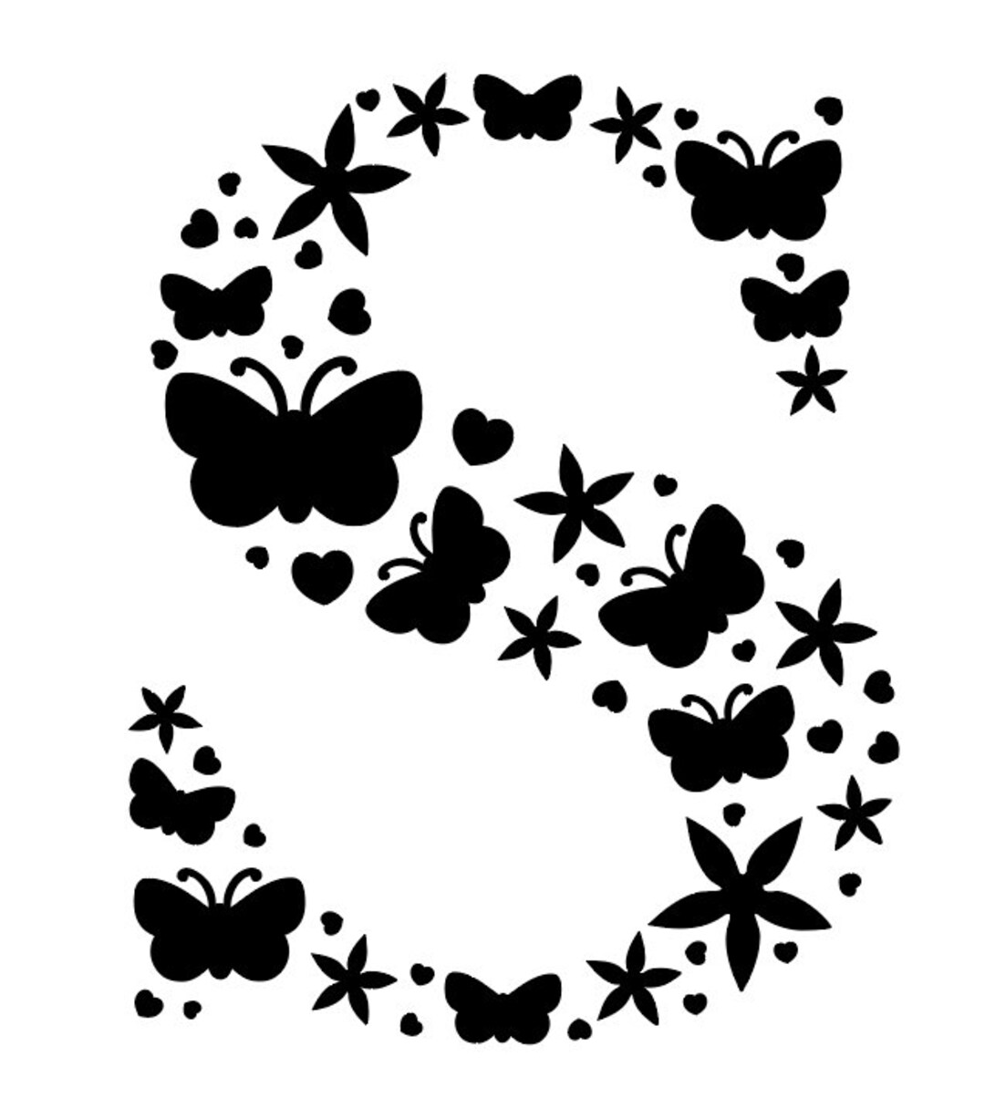 Initial S Cut File, Monogram S SVG, Letter S, Svg File, Dxf, Png, Pdf ...