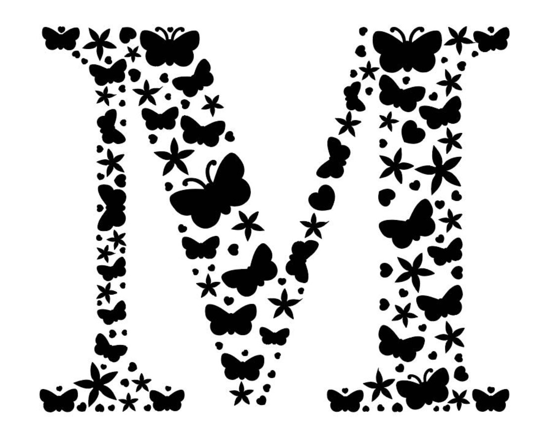 Initial M Cut File, Monogram M SVG, Letter M, Svg File, Dxf, Png, Pdf ...